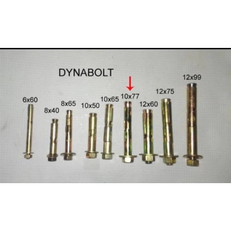 Dynabolt Wowo Concrete Bolts Size 8x40, 8x85, 10x77 mm | Shopee Malaysia