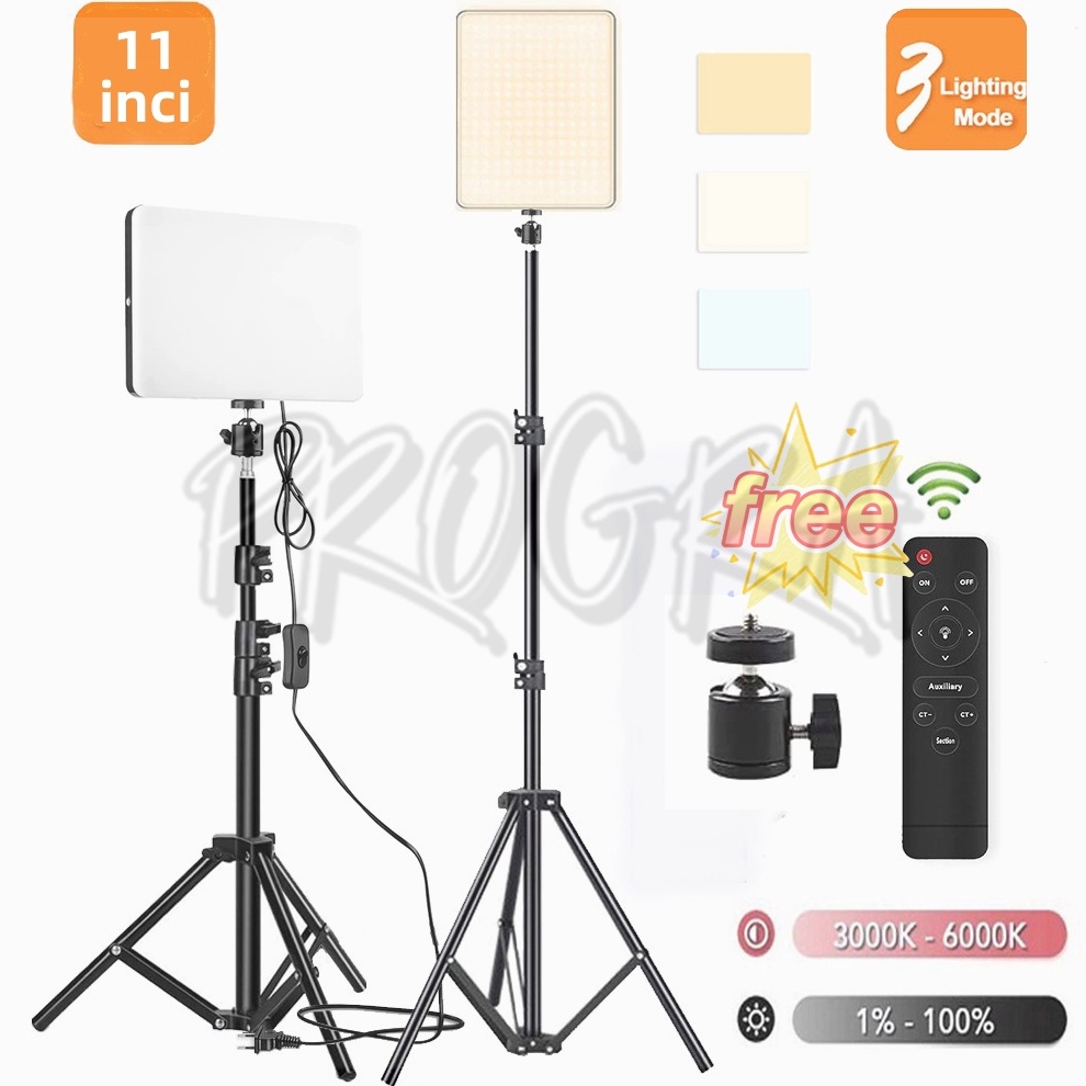 11inch LED Video Panel Light Studio Light with Tripod Stand Dimmable ...
