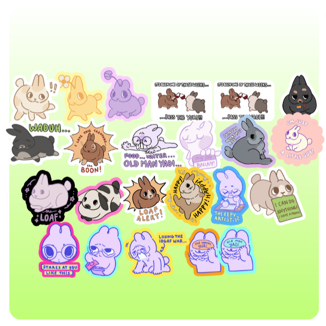 [PLEAGE READ DESC. MIN 3PCS FOR STICKER ONLY ORDER] Silly Buns Die Cut ...