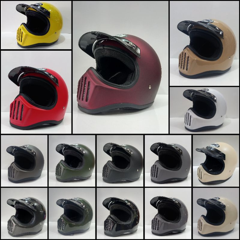 HBC FULL FACE HELMET HBC CAKIL PLAIN/CORAK Helmet Motor Helmet Full ...