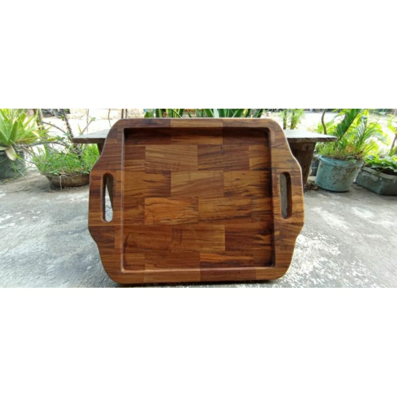 KAYU Jepara Teak Wood Unique Tray Jepara Teak Wood Aesthetic Tray ...