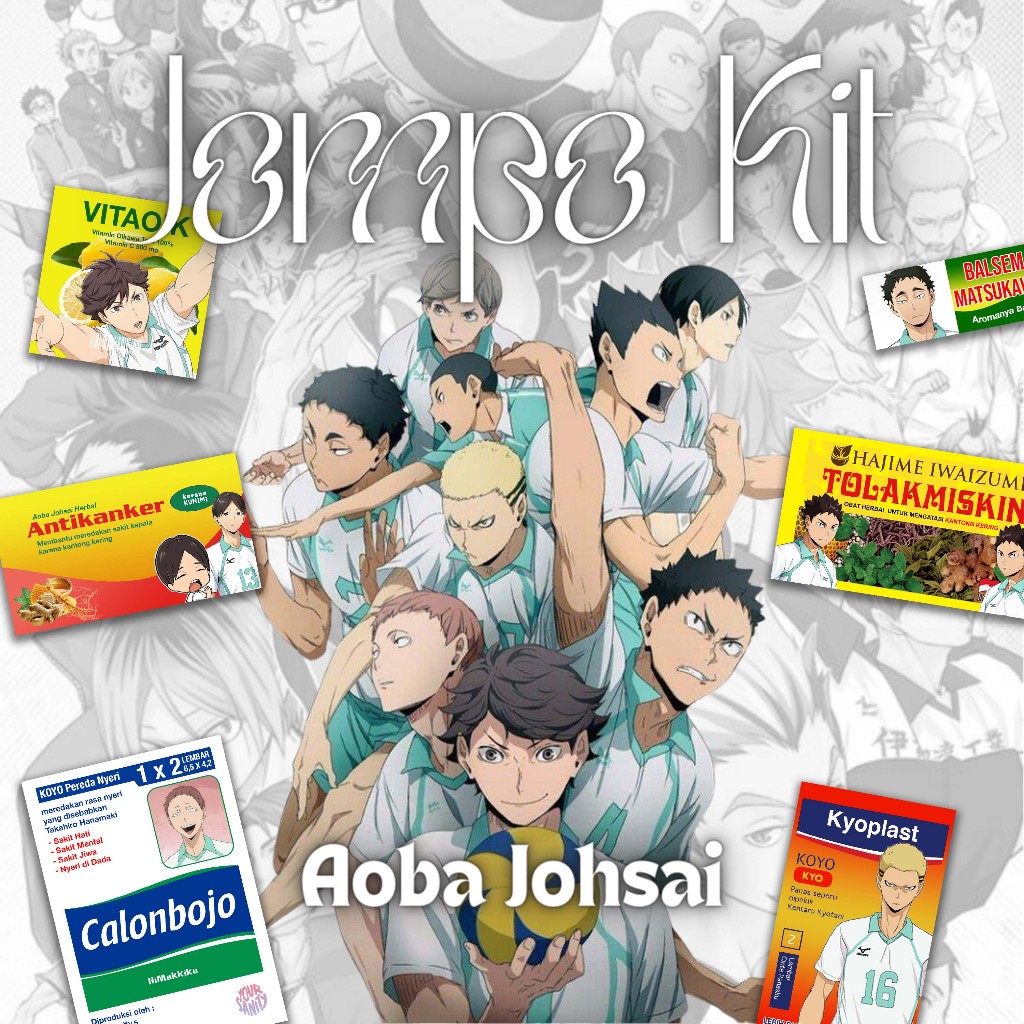 Aoba JOHSAI HAIKYUU!! Jompo KIT // SALONPAS, HANSAPLAST KOYO, WIND ...
