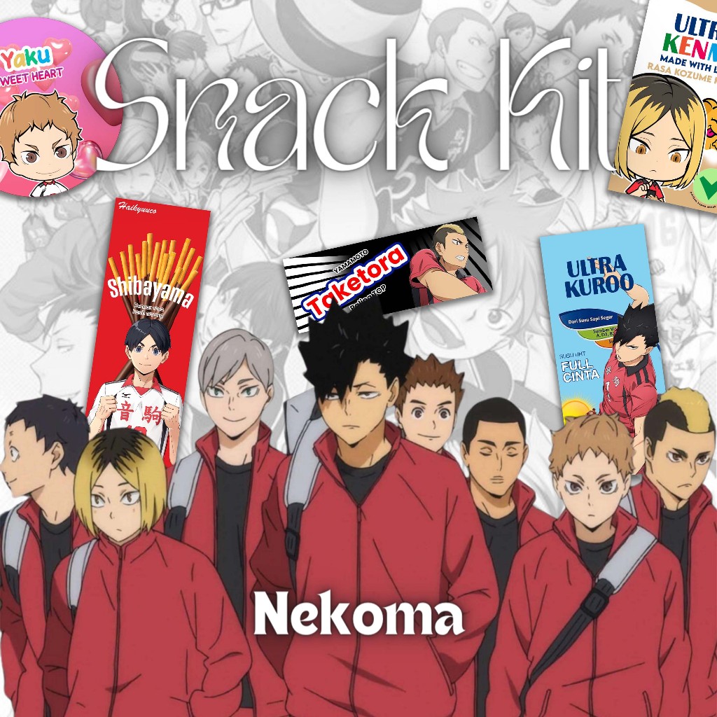 Nekoma HAIKYUU!! Snack KIT // ULTRA MILK, POCKY, ULTRA MIMI, TOP, YUPI ...