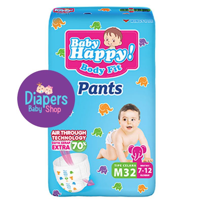 Baby Happy Pants Baby Diaper Pants M-32 (7-12 kg) | Shopee Malaysia