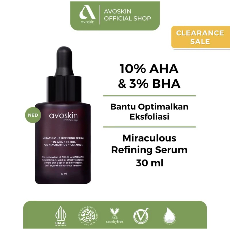(BOX Dent/tear) AVOSKIN MIRACULOUS REFINING SERUM 30ML | Shopee Malaysia