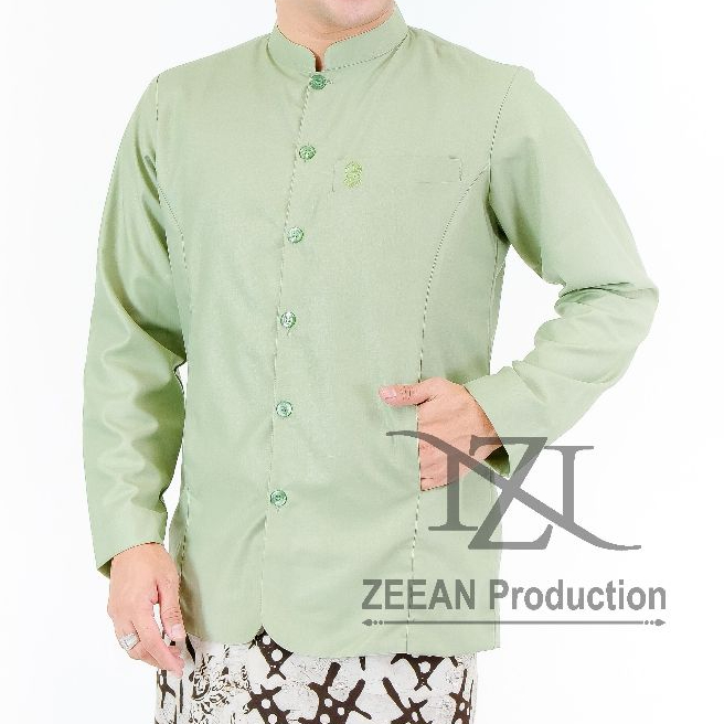 HITAM PUTIH Zeean Production Baju Koko SemiJass Long Sleeve Toyobo sage ...