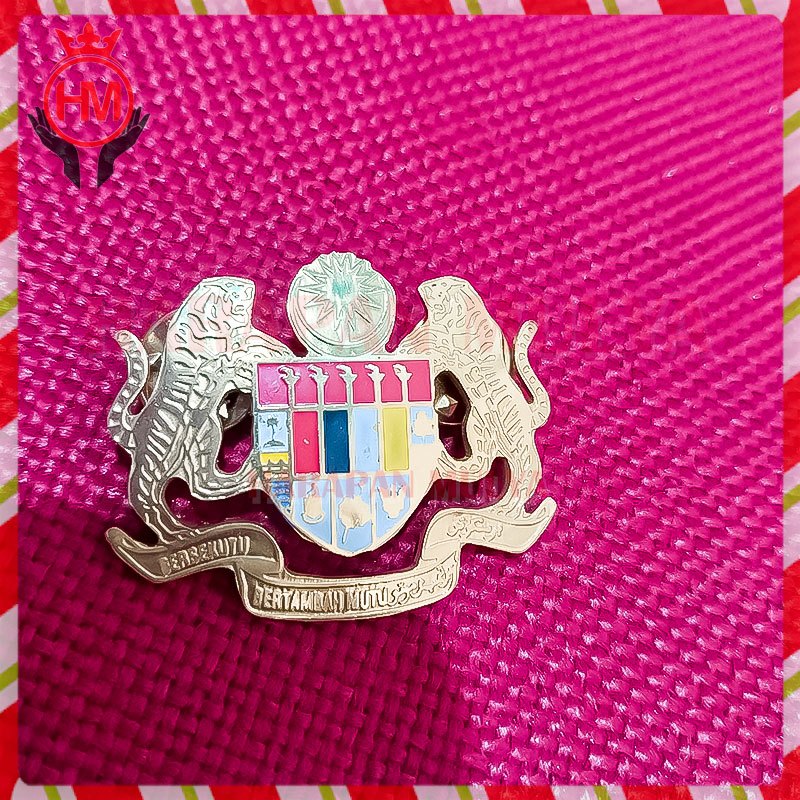 Brass Metal Malaysian Jata Emblem Pin - Malaysian Coat of Arm Jata ...