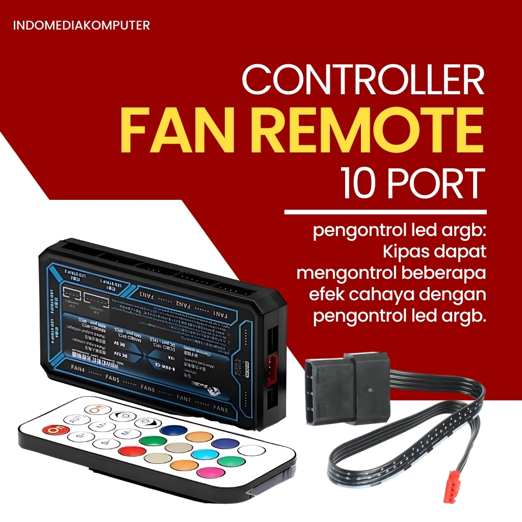 Fan Remote Controller 10 Port RGB PC Cooler Fan Remote Controller Case ...