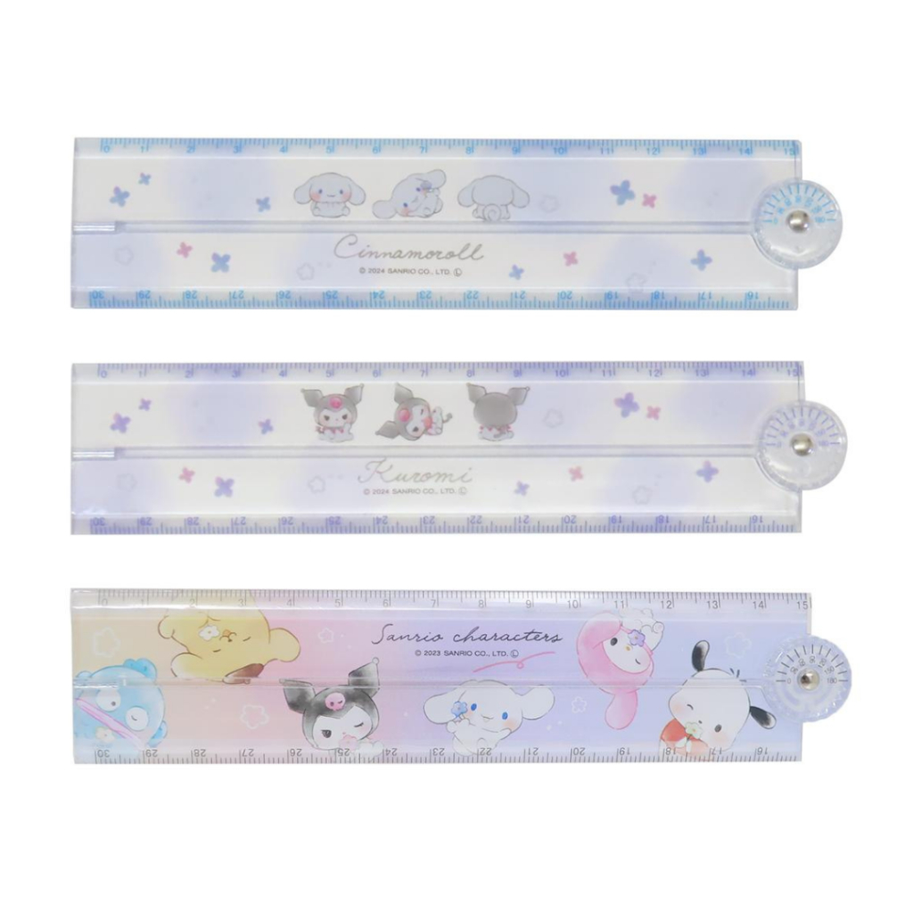 Ruler Foldable 30cm Sanrio Chibi Kuromi Cinnamoroll My Melody Pochacco ...