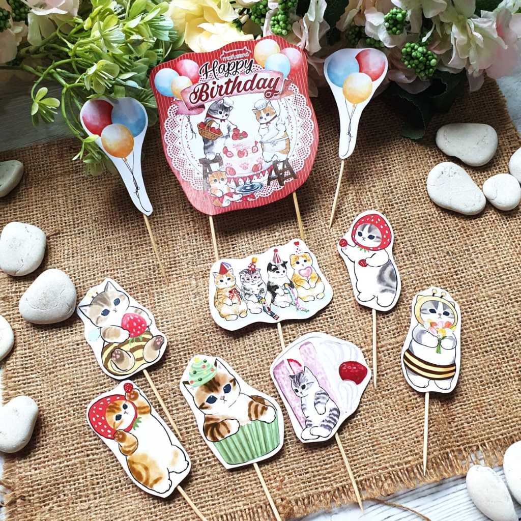 Mofusand Birthday Cake Topper Cupcake Pudding Tumpeng Hampers Birthday ...