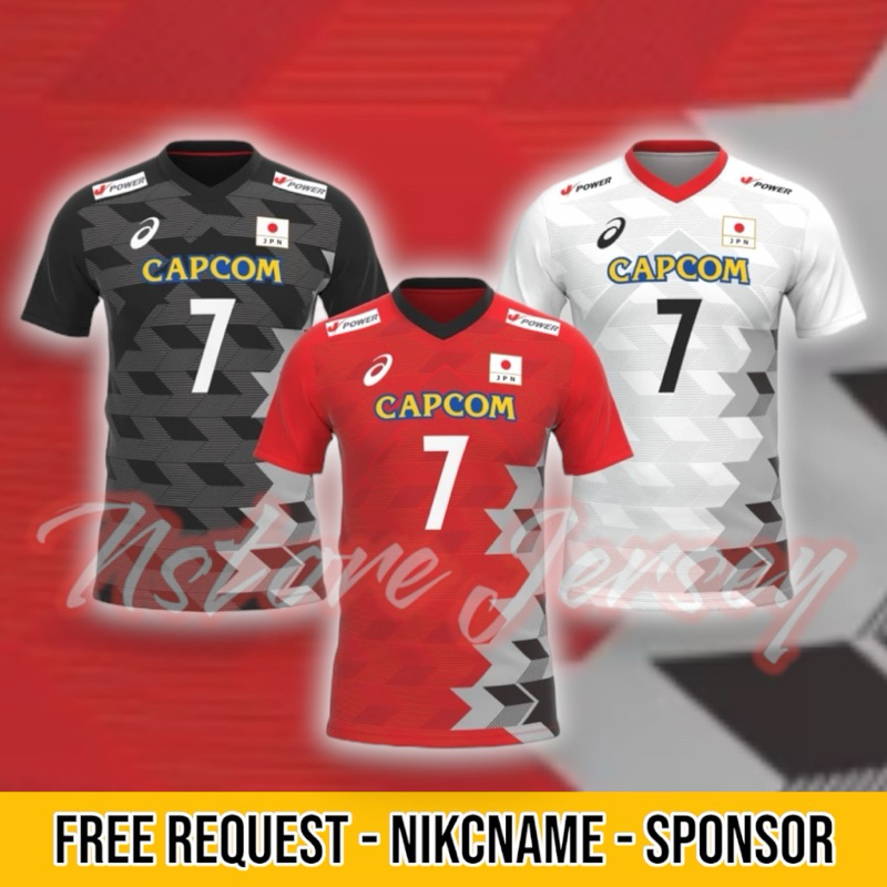 JAPAN NATIONAL TEAM VOLLEYBALL JERSEY CAPCOM FREE CUSTOM NAME / FLAG ...