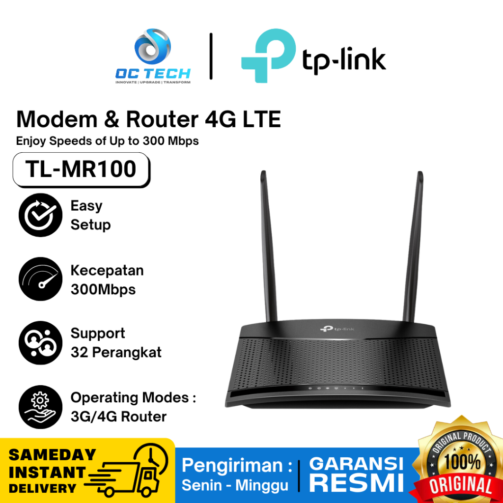 Tplink TP-LINK TL-MR100 4G LTE 300 Mbps WIFI Modem Router UNLOCK ALL ...