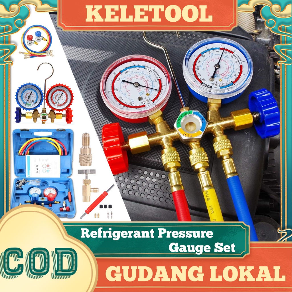 Refrigerant Pressure Gauge Set For R134A R12 R22 R502 R410A | R134a Car ...