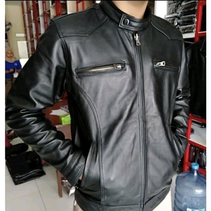 Original Garut Men's Leather Jacket | Shopee Malaysia
