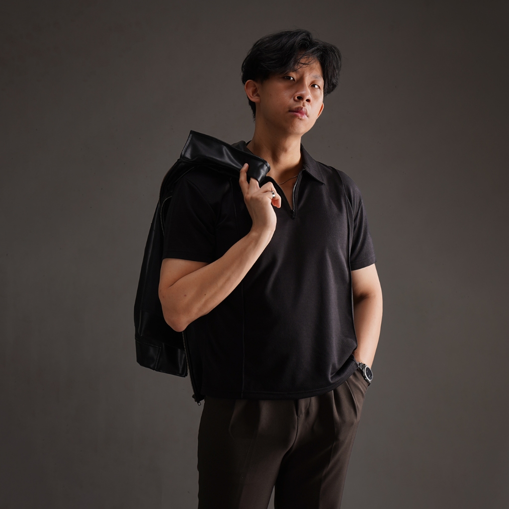 Polo Halfzip Stripe Baby Terry | Shopee Malaysia