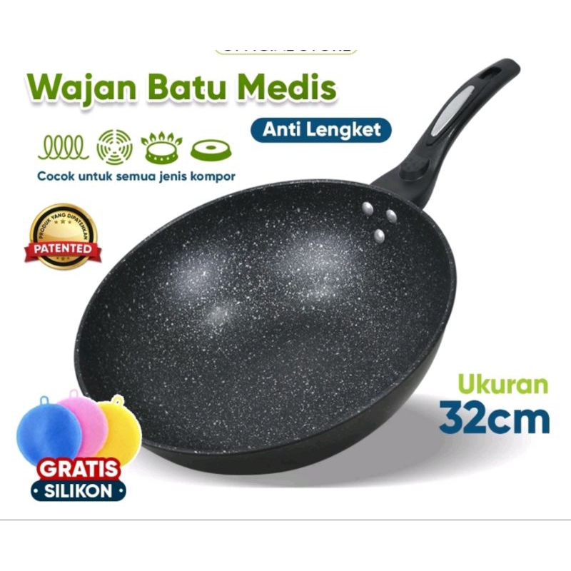 Kris non-stick frying pan 32cm medical stone pan | Shopee Malaysia