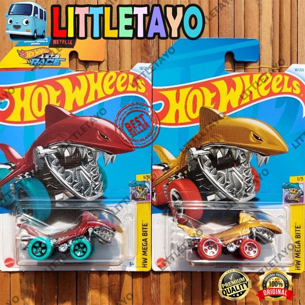 MERAH Hotwheels SHARK BITE 2024 RED GOLD - TRACK STARS JAGO RACING LOOP ...