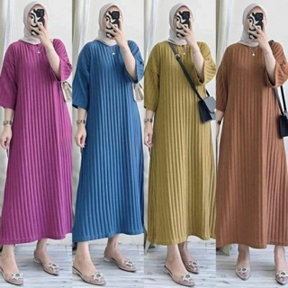 Lucia dress knit premium knit hornet gamis 7/8 sleeve gamis ...