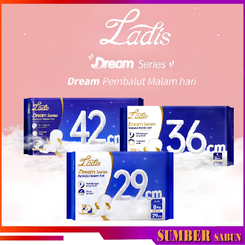 Ladis Dream Series 29cm Contains 8 / 36cm Contains 6 / 42cm Contains 4 Winged Pads Night Day ...