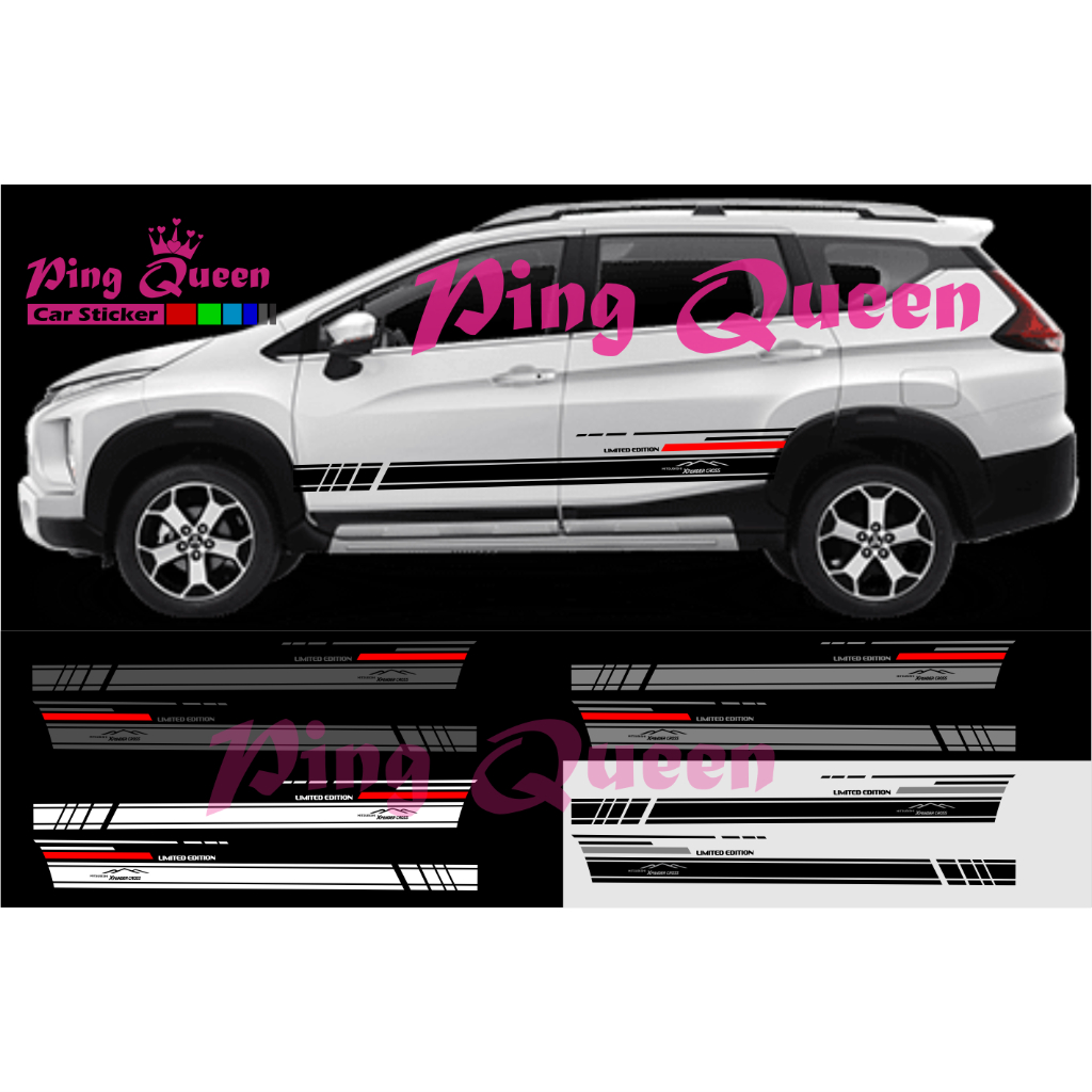 Sticker MITSUBISHI XPANDER CROSS CUTTING STICKER BODY Side Car XPANDER ...