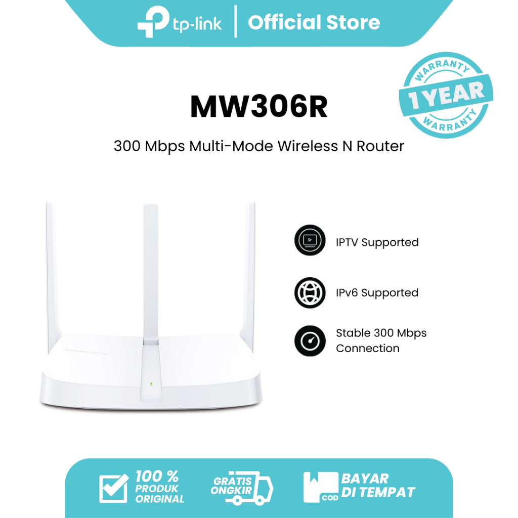 Tp-link | Mercusys MW306R 300Mbps WiFi Router N300 IPv6 IPTV WPA3 ...