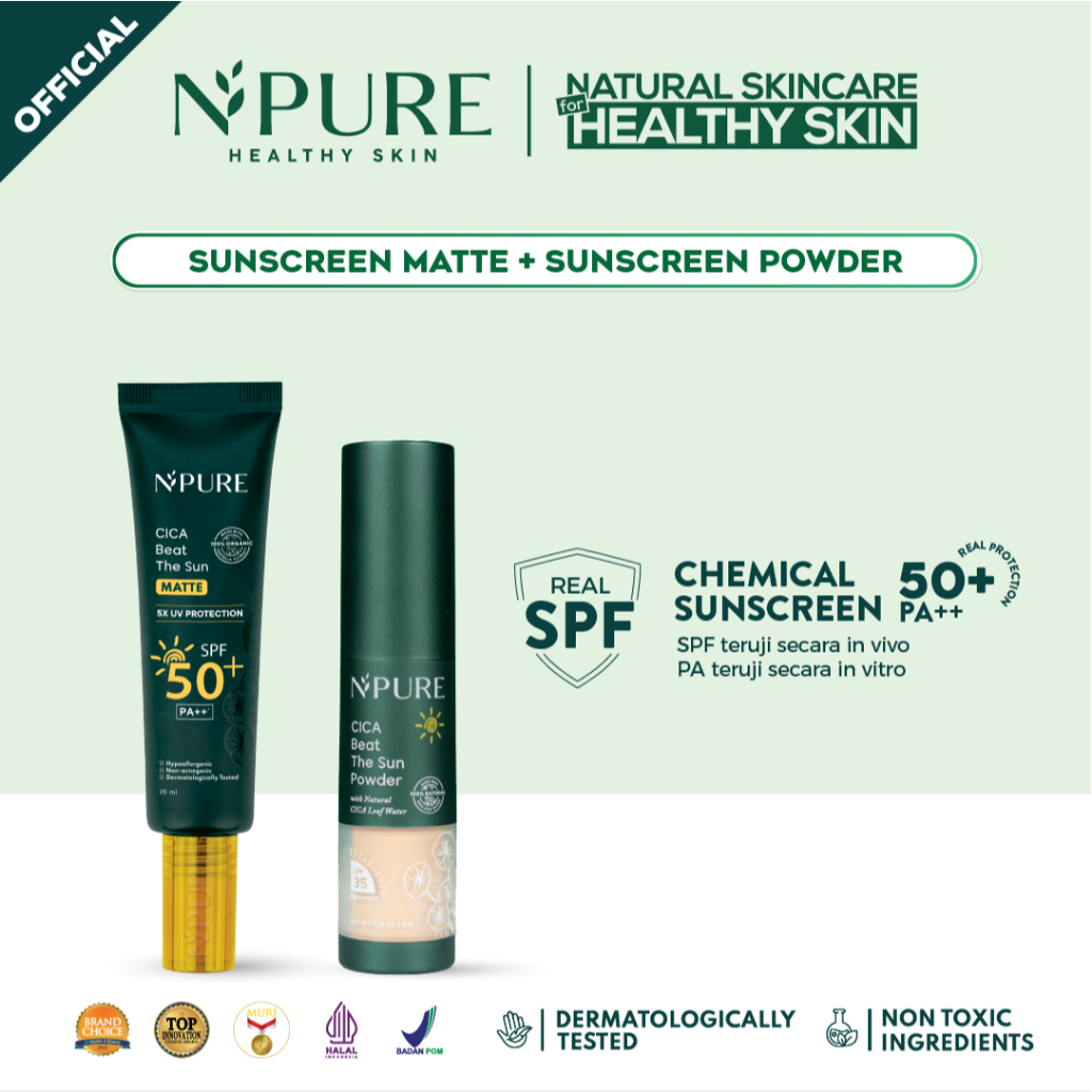 Npure Bundle Cica Beat The Sun Matte+Cica Beat The Sun Powder/Acne ...