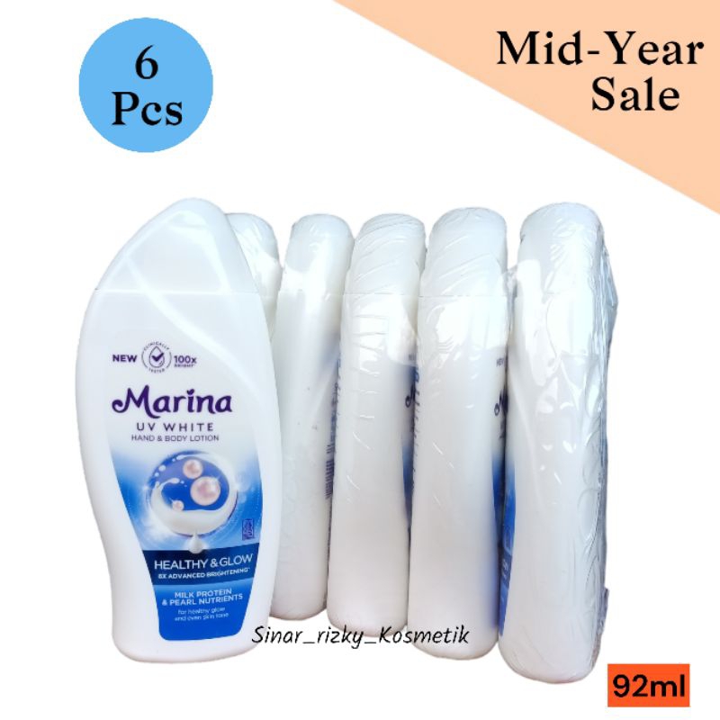 (6pcs) Marina Uv White Hand and Body Lotion Healthy & Glow 92 ml ...
