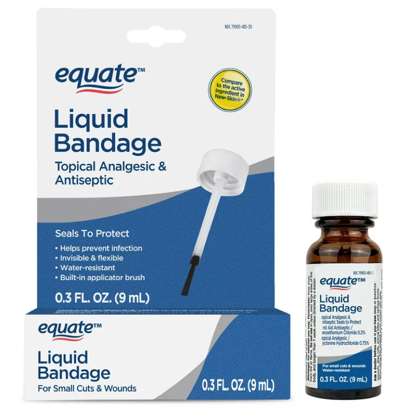 Equate USA Liquid Bandage, Topical Antiseptic for Small Cuts Handiplas ...