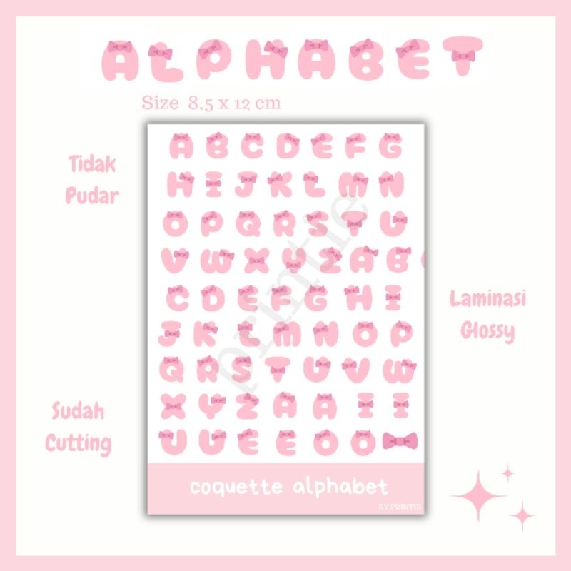 [1 Sheet] kisscut sticker sheet coquette alphabet, letters | Shopee ...