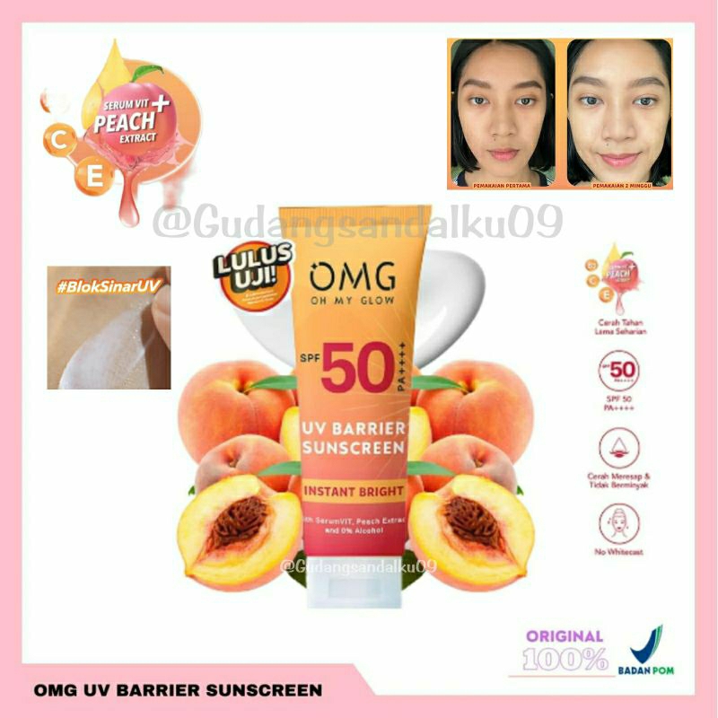 Omg UV BARRIER SUNSCREEN SPF 50PA++++ 25ML | Oh My Glow Facial ...