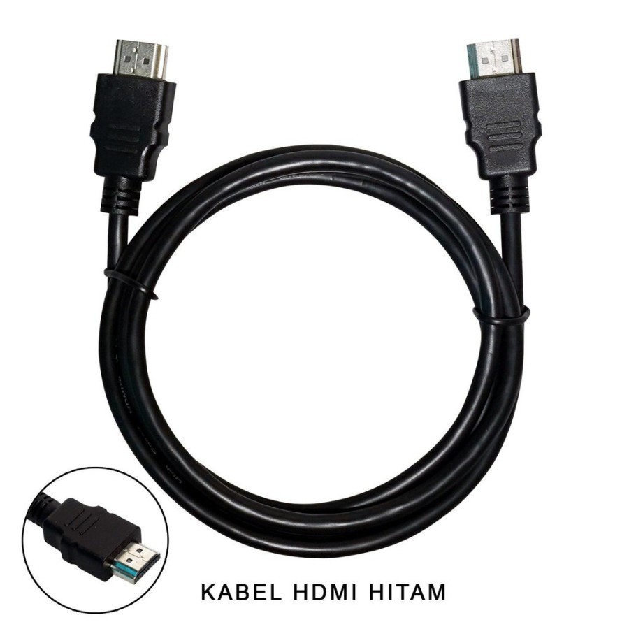 HITAM Plain Black HDMI Cable / Male to Male HDMI Cable / HDMI to HDMI ...