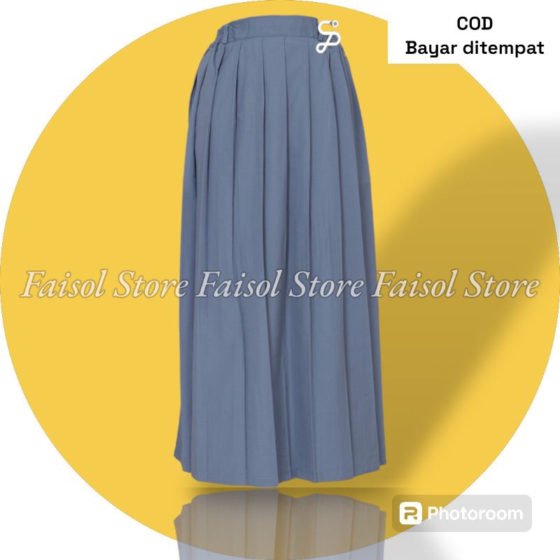 School Uniform Long Skirt Gray, SMA SMK FULL REMPEL Pleated Skirt FULL ...