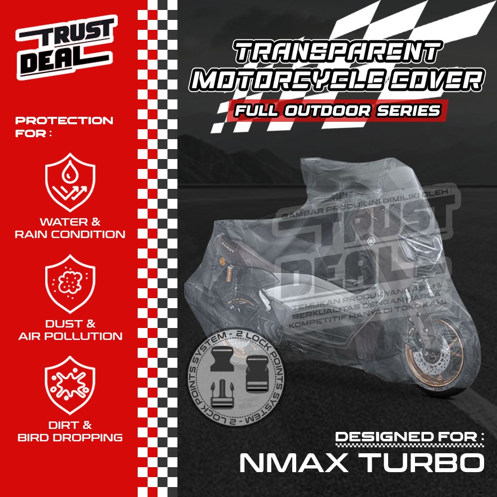 Transparent Plastic Motorcycle Cover ALL NEW NMAX TURBO Blanket Cover ...