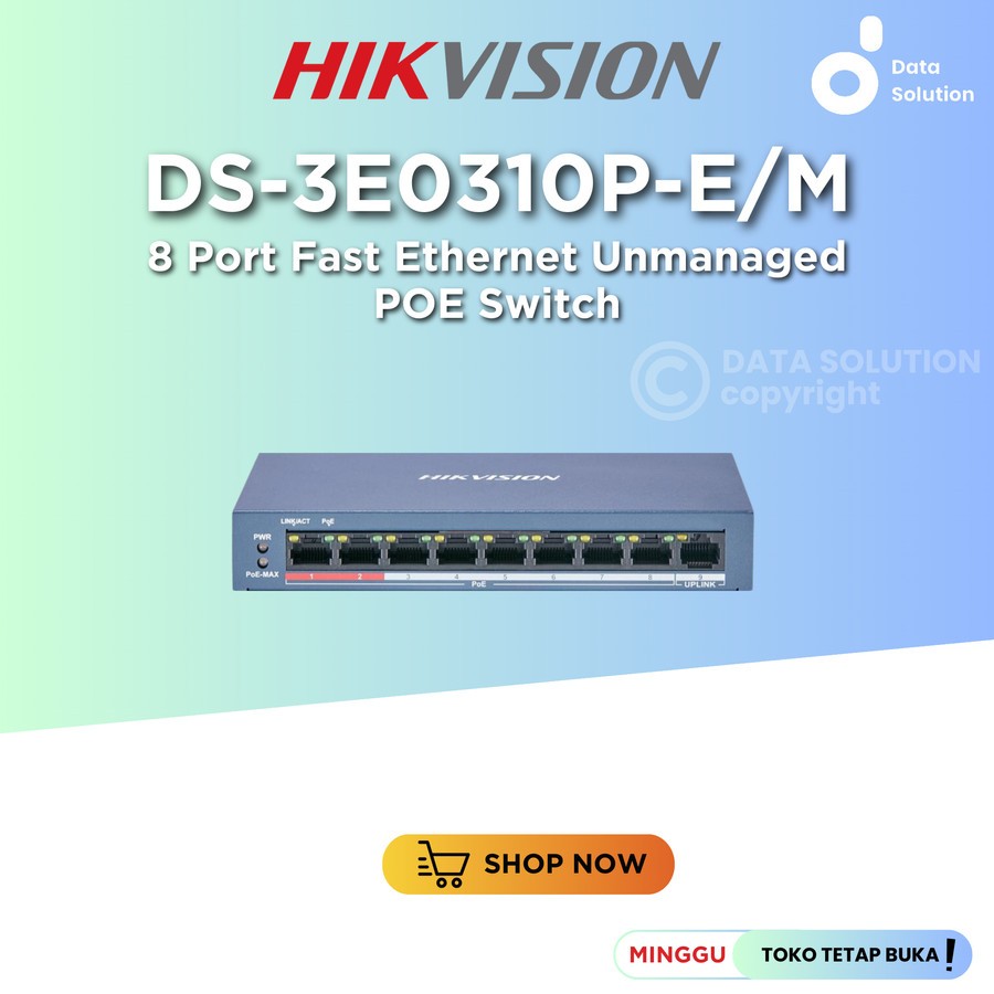 Hikvision PoE Switch 8 Ports + 2 Ports Uplink DS-3E0310P-E/M CCTV IP ...