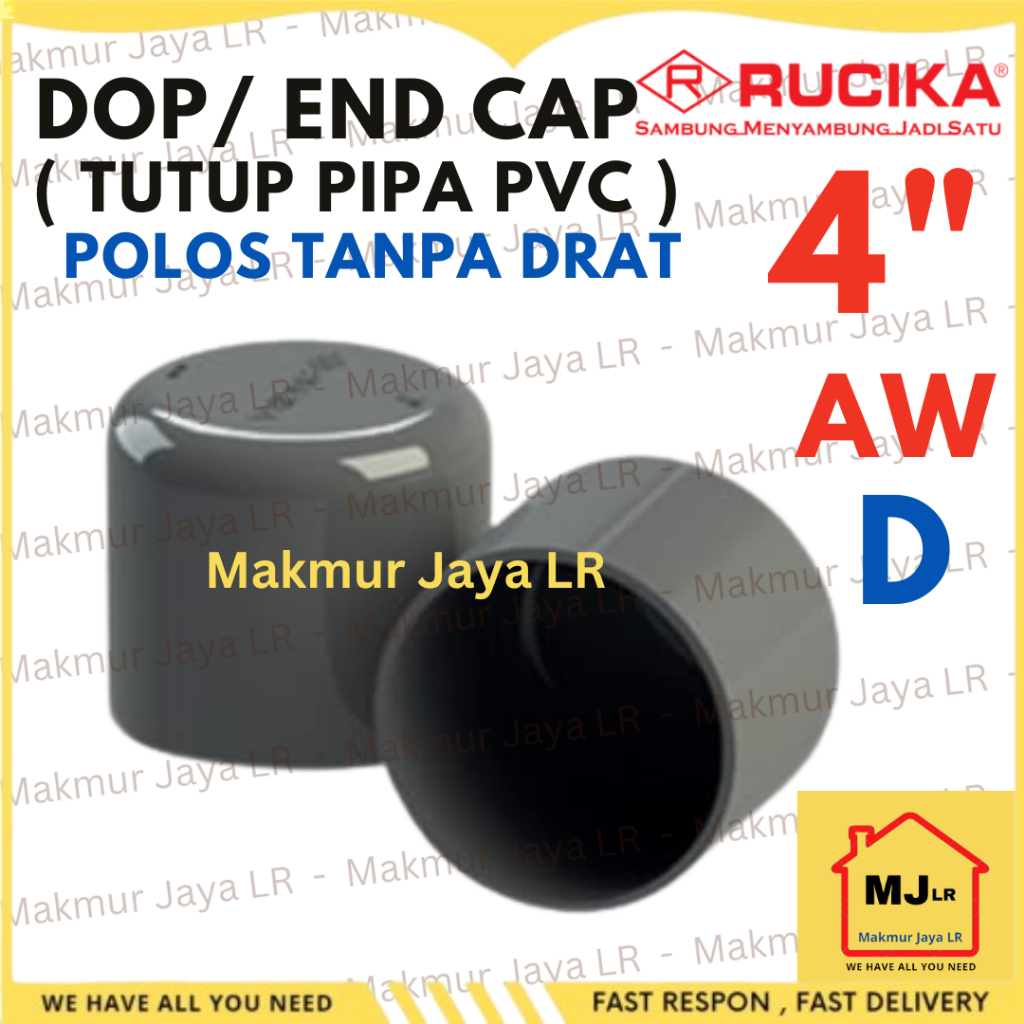 Hubcap 4" 4 inch END CAP Plain PVC Pipe CAP Without RUCIKA Thread ...