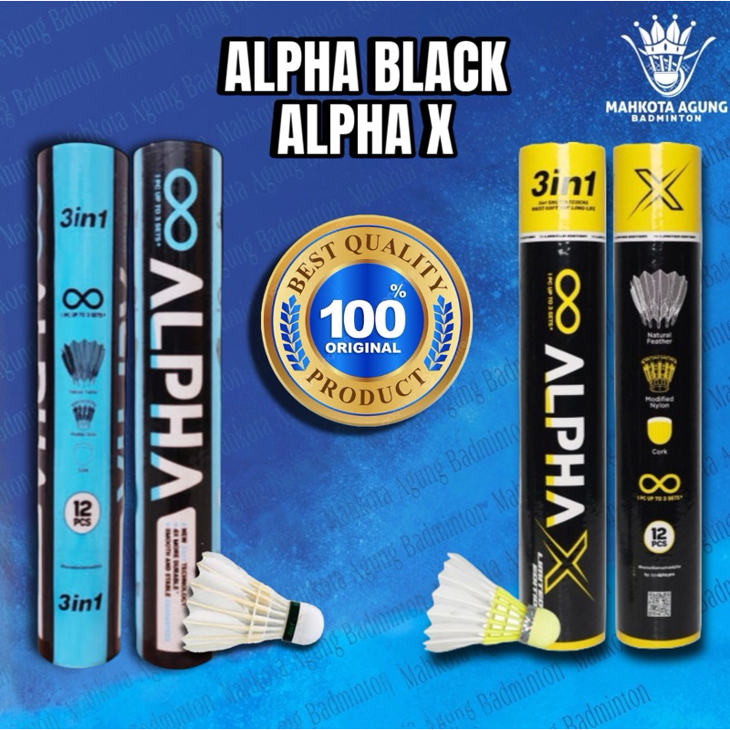 Alpha black And X 3 in 1 SPEED 77 ORIGINAL badminton COCK badminton ...