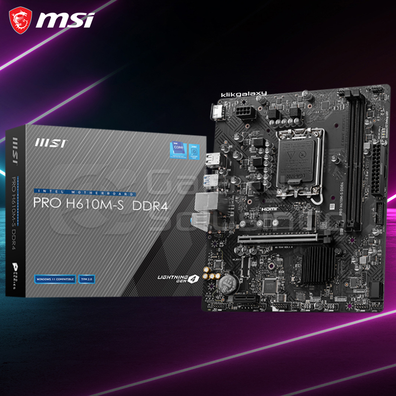 Msi H610M-S PRO Intel LGA1700 H610 DDR4 Motherboard Alder Lake | Shopee ...