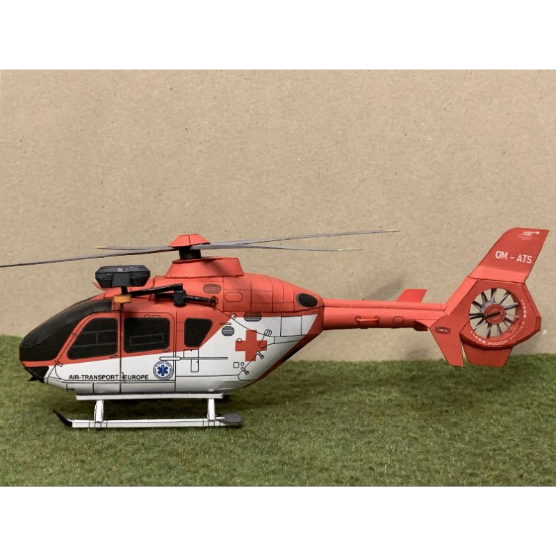 MERAH Red EC135 Helicopter papercraft Pattern Sheet (2OP-Aa15) | Shopee ...