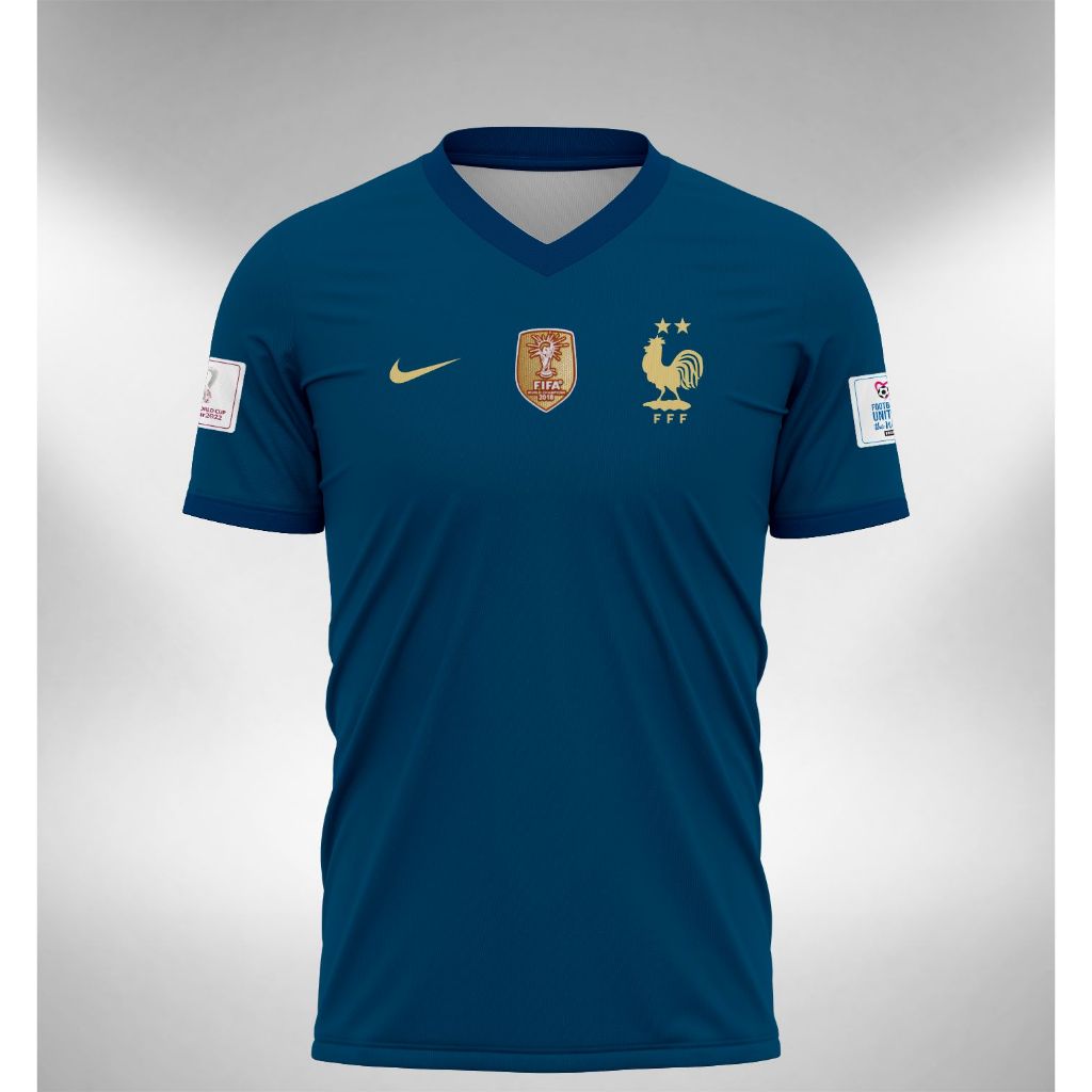 French Jersey France Home Away 2022 World Cup Full Patch | Shopee Malaysia