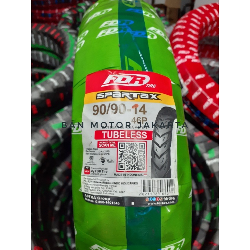 Matic Tubeless Tires 90/90-14 FDR Spartax Ring Outer Tires 1 Automatic ...