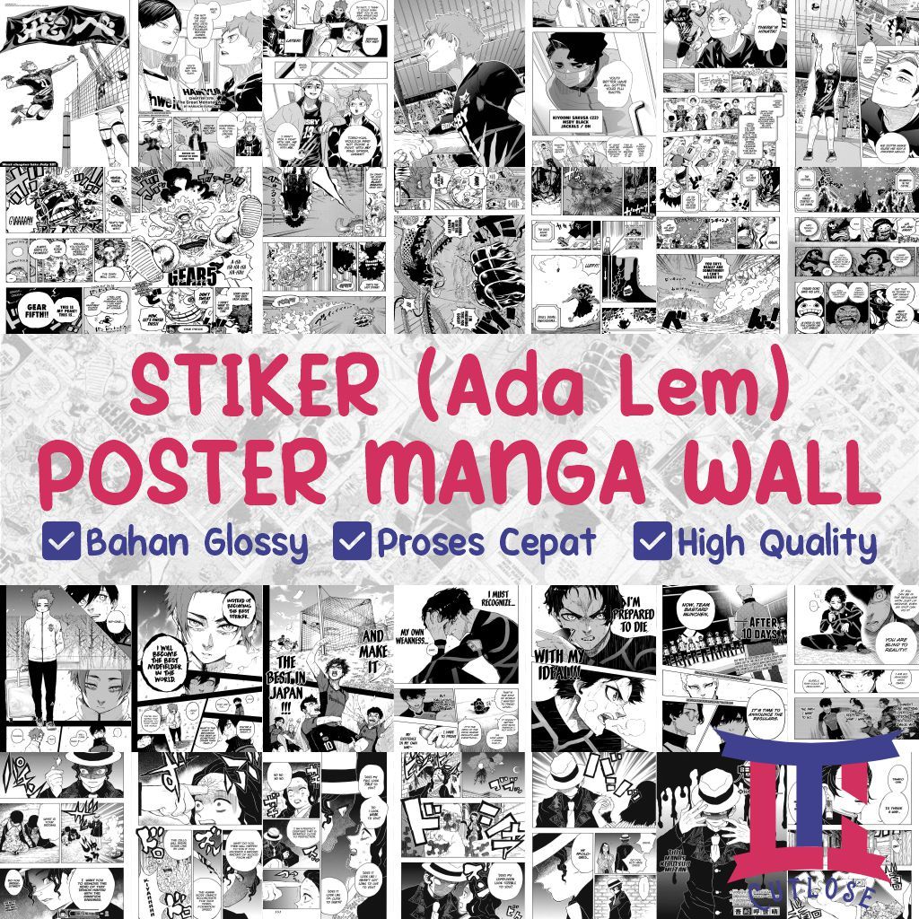 Manga Wall Anime Sticker Poster Mangawall Aesthetic Wallpaper Wall ...