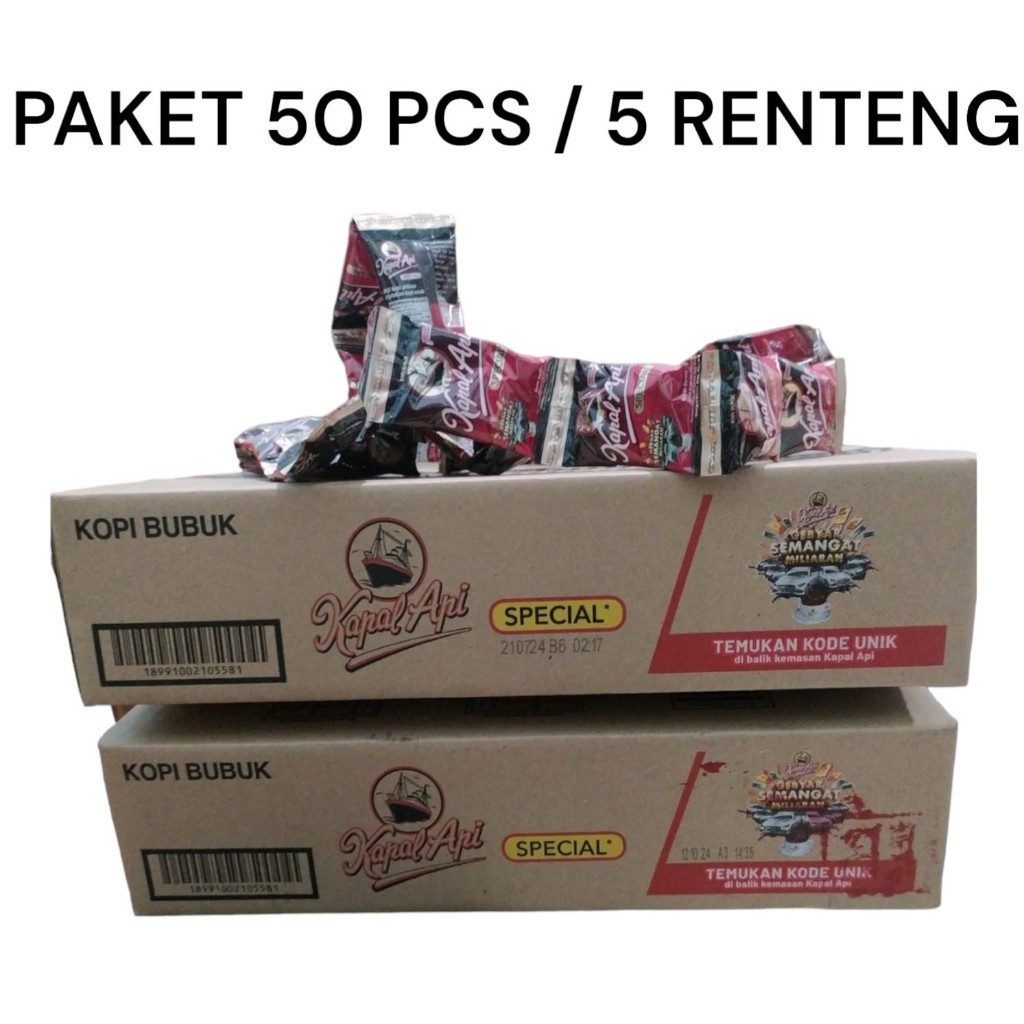 50 PCS / 5 PLANS SPECIAL MINI KAPAL API COFFEE 6 GRAM (PURE COFFEE ...