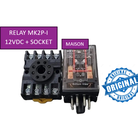Relay MK2P-I 12VDC plus Socket - 8pin | Mk2p 12vdc | Shopee Malaysia