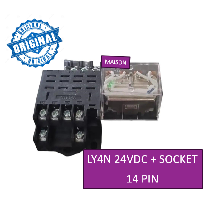 Ly4n 24VDC Relay + Socket - 14 PIN | Ly4 24vdc | Ly4n 24V | Shopee Malaysia