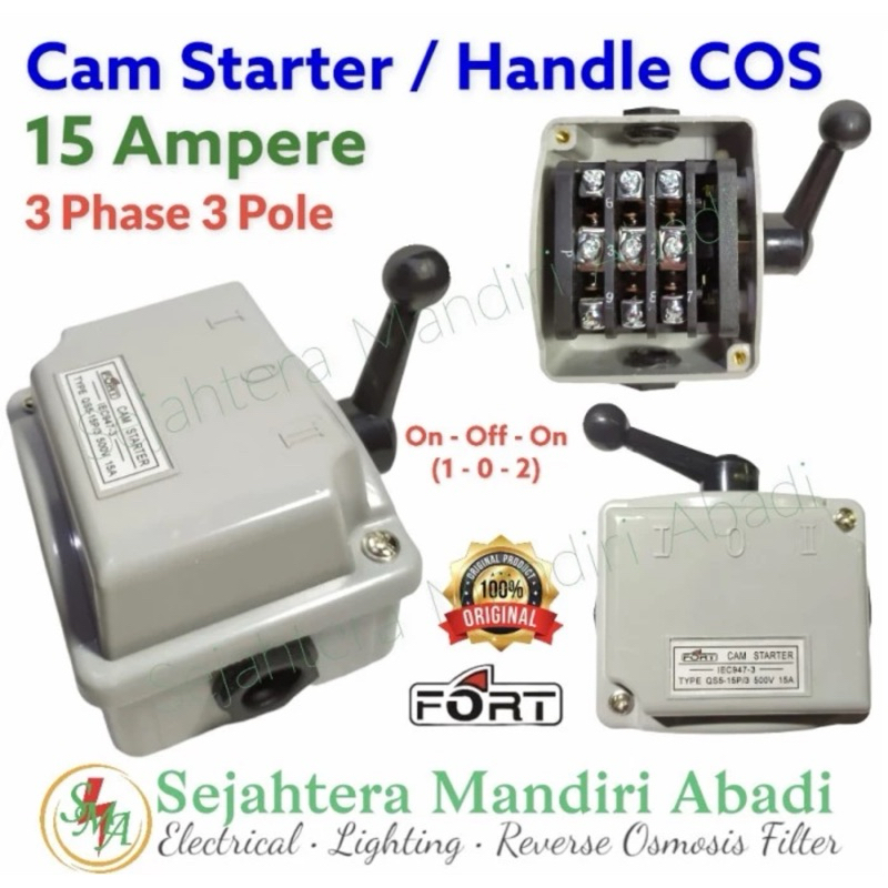 Cam Starter 15 Ampere 3 Phase 3 Pole Handle COS Change Over Switch ...