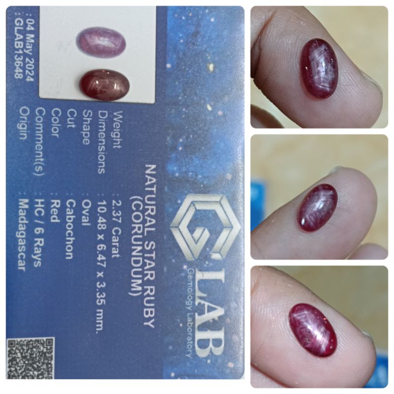 Natural Red ruby star Madagascar Africa 2,3ct memo GLI | Shopee Malaysia