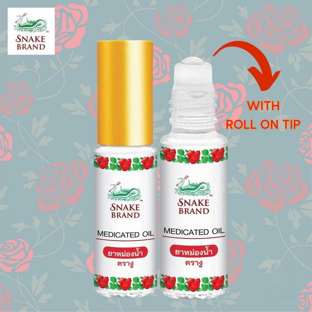 Snake BRAND MEDICATED OIL 5ml - ORIGINAL THAILAND ROLL ON Wind OIL For ...