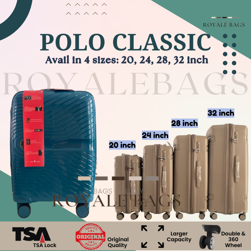 Polo Classic Series Original 20 inch Suitcase Bag / 24 inch Fiber Anti ...