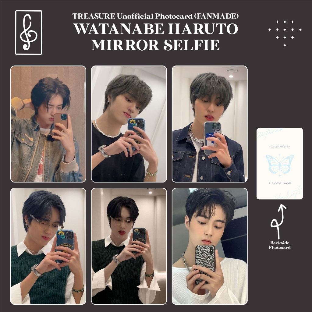[TREASURE] Mirror SELFIE HARUTO FANMADE BOYFRIEND UNOFFICIAL PHOTOCARD ...