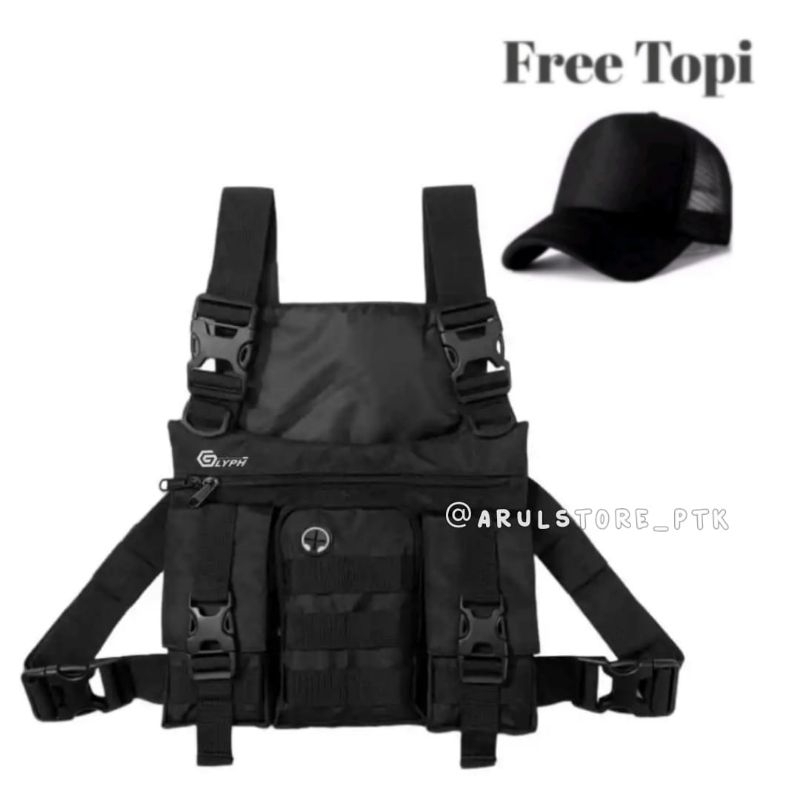 Simple Men's Bag Tactical Chest Bag Rig Bag Outdoor Free Hat | Shopee ...